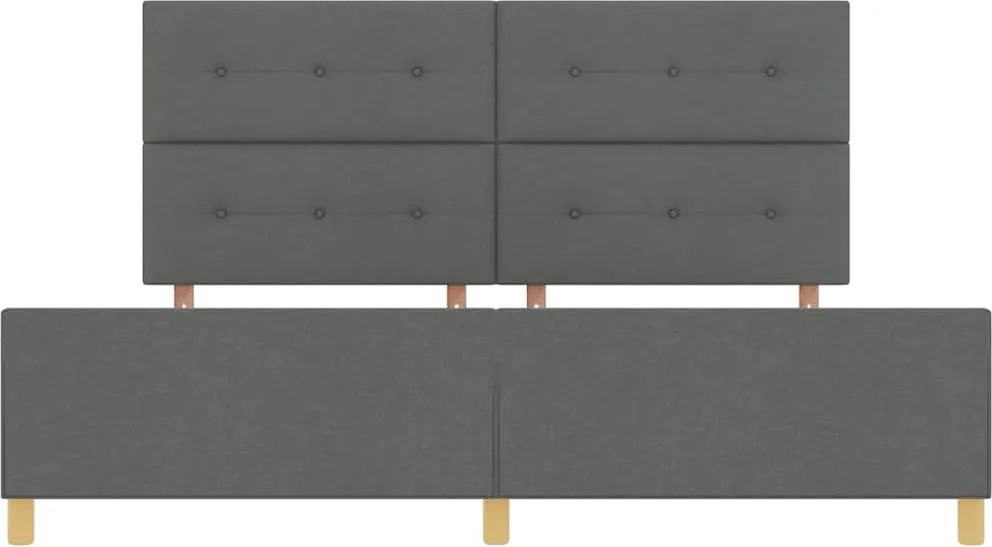 Rám postele s čelo Tmavě šedá 200 x 200 cm textil 3344754