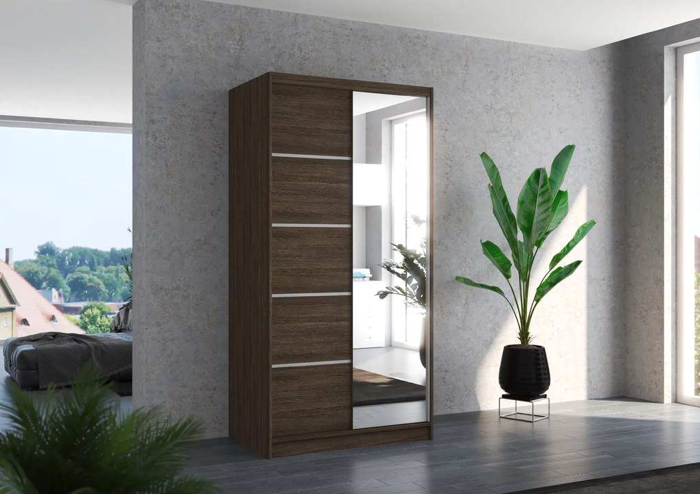 ADRK Furniture Posuvná skříň se zrcadlem ORLANDO 100 ADRK-SW-ORL-CH-100
