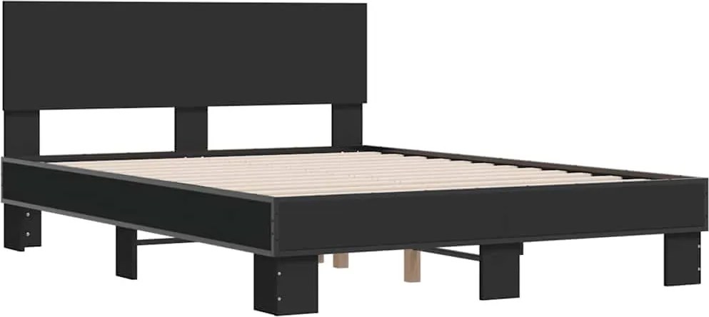 Rám postele černý 120 x 200 cm kompozitní dřevo a kov 3280197