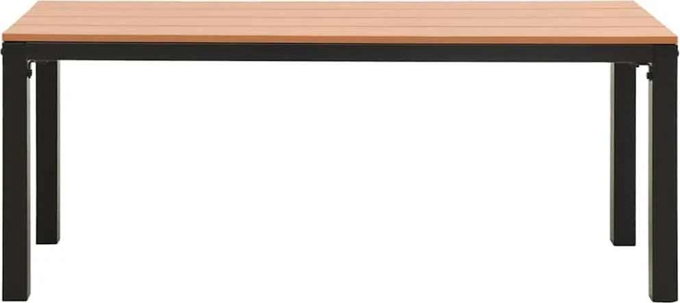 Zahradní lavice 110 cm ocel a WPC hnědá a černá 317142