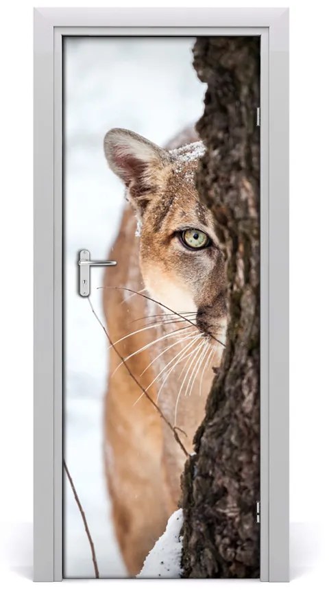 Fototapeta samolepící na dveře horská puma 75x205 cm