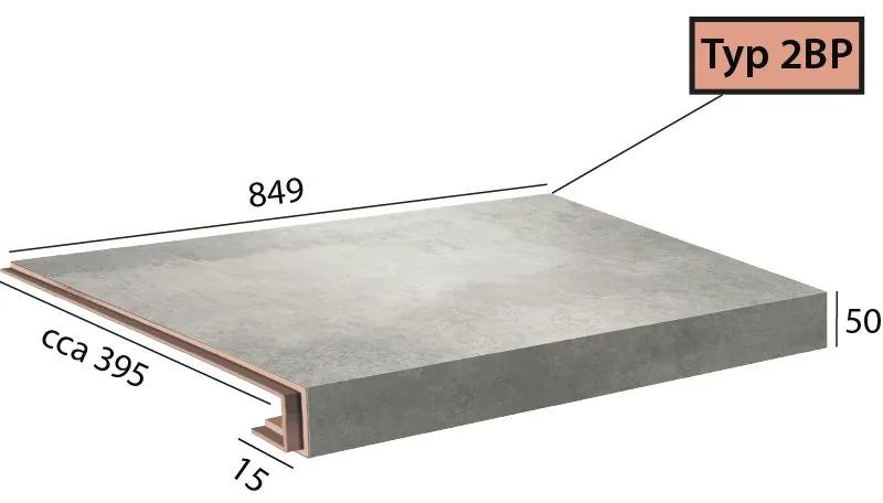 Vinylový schod Vinylové schody Brased Objectline Step 2BP - 1067 Cement bílý
