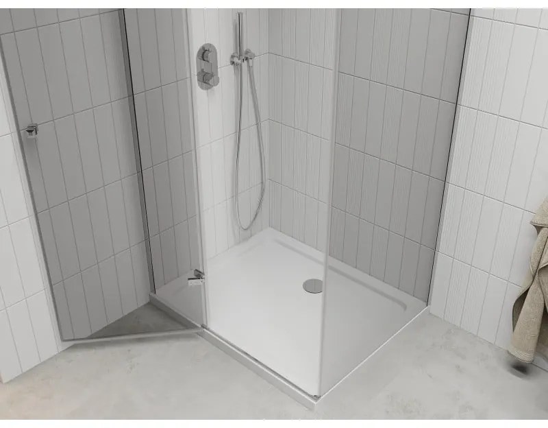 Mexen Roma sprchový kout 100 x 90 cm, čiré sklo-chromový profil + sprchová vanička, 854-100-090-01-00-4010
