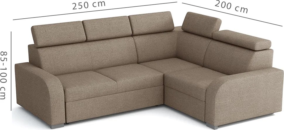 Sedací souprava OSLO L | 250x200 | rozkládací + úložný prostor | VÝBĚR TKANIN