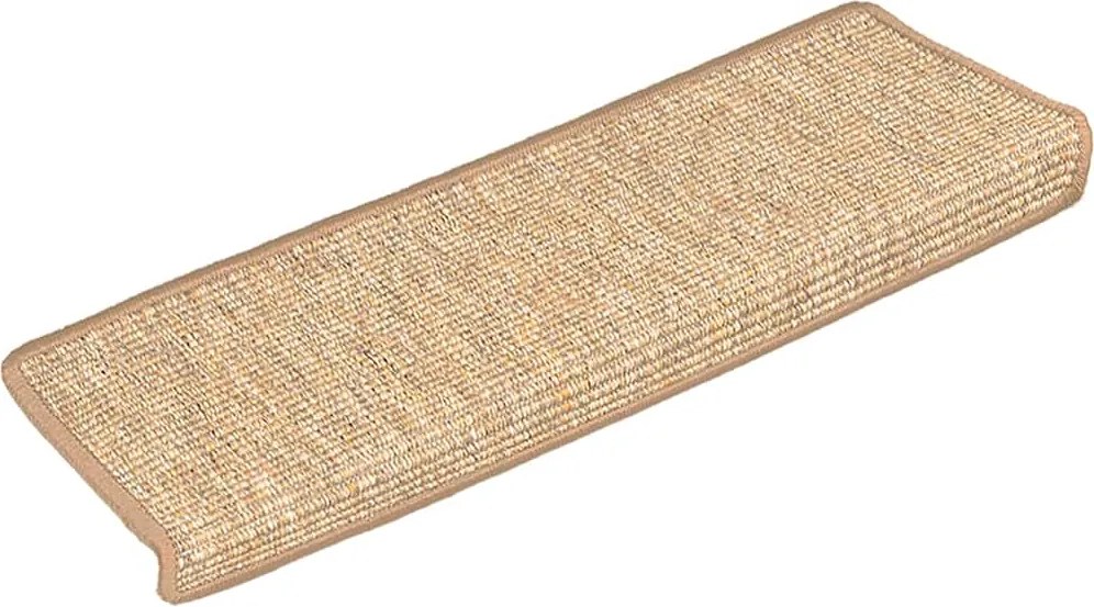 Schodové rohože 15 ks 65 x 21 x 4 cm světle hnědé s obdélníkovým okrajem 326910