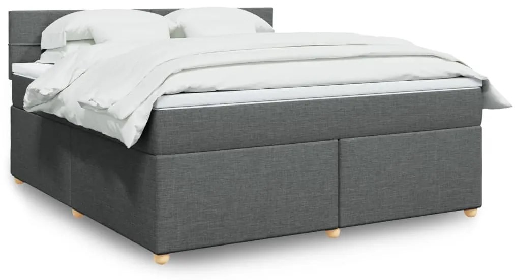 Box spring postel s matrací tmavě šedá 180x200 cm textil 3289060