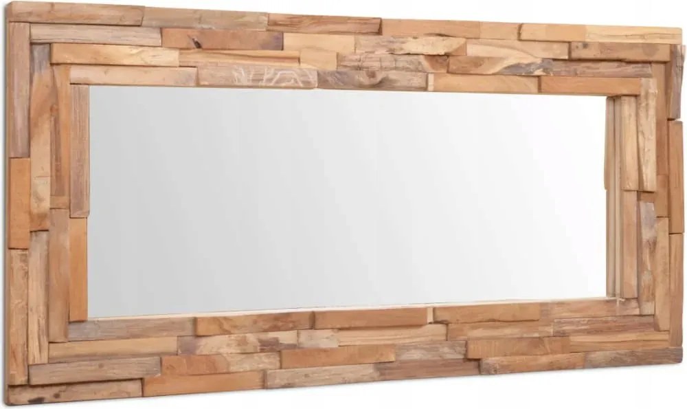 Fionshop 262765218 Dekorativní zrcadlo teak 120 x 60 cm obdélníkové
