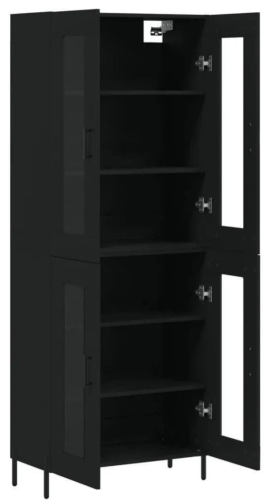 Skříň highboard černá 69,5 x 34 x 180 cm kompozitní dřevo - Default Title