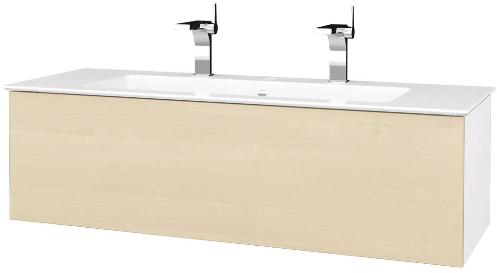 Dřevojas Koupelnová skříň VARIANTE SZZ 120 (umyvadlo Pura) Varianta: N01 Bílá lesk / M05 Béžová mat