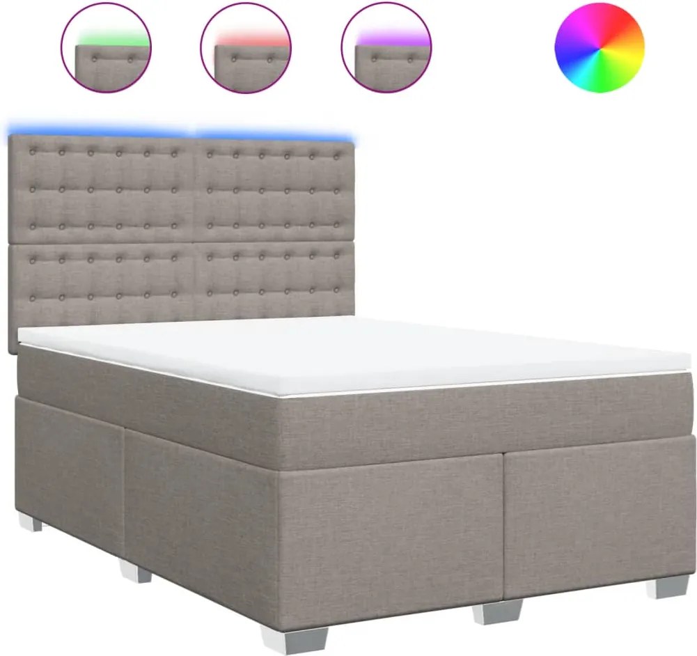 Box spring postel s matrací taupe 140x200 cm textil 3292829