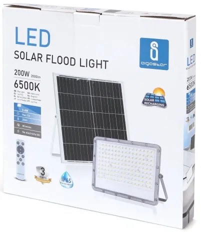 Aigostar - LED Stmívatelný solární reflektor LED/200W/3,4V IP65 + DO