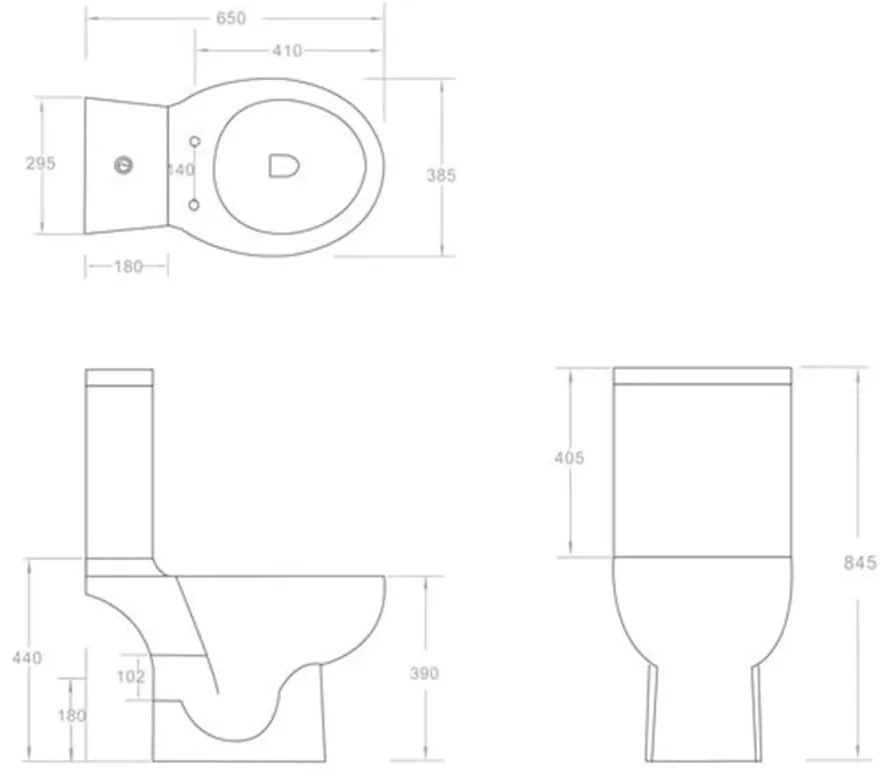 Keramické WC zadní odpad černé - Default Title