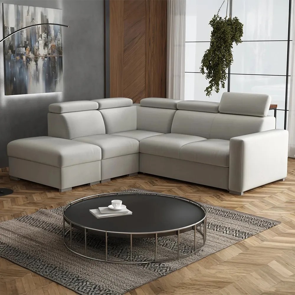 Sedací souprava PEDRO L | 230x250 cm | rozkládací + 2x úložný prostor | polohovatelné záhlavníky | VÝBĚR TKANIN