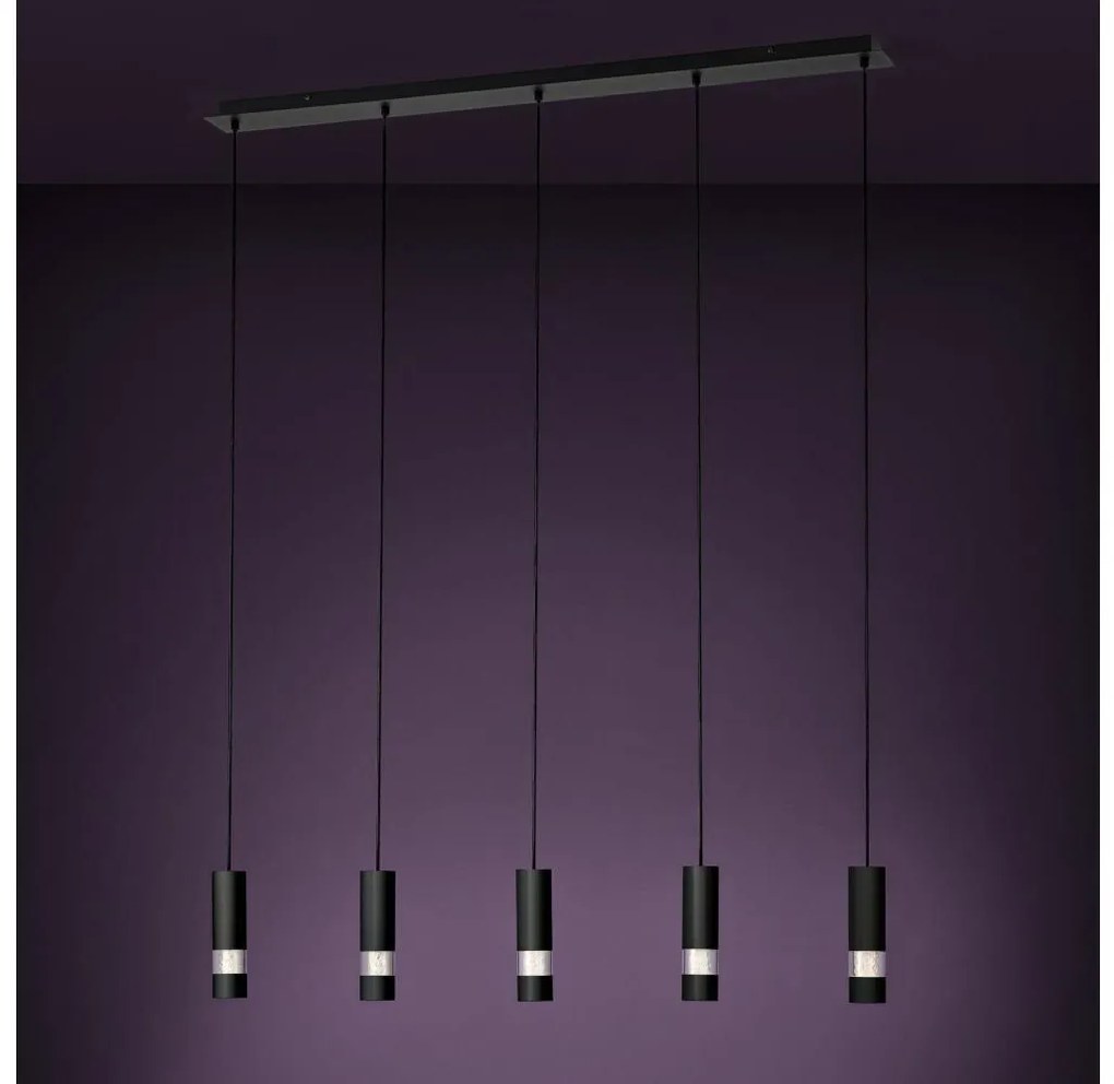 Eglo 39706 - LED Lustr na lanku BERNABETA 5xGU10/4,6W/230V černá