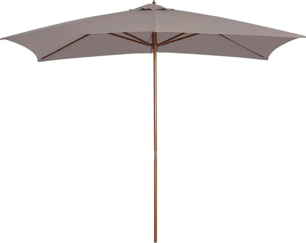 Zahradní slunečník Outsunny 295x200 cm s dřevěným sloupem, bambusovými žebry a kladkovým systémem, voděodolný, obdélníkový, ideální na terasu nebo zah