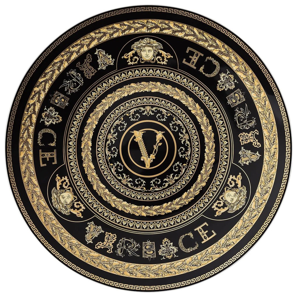 ROSENTHAL VERSACE VIRTUS GALA BLACK Servírovací talíř 33 cm