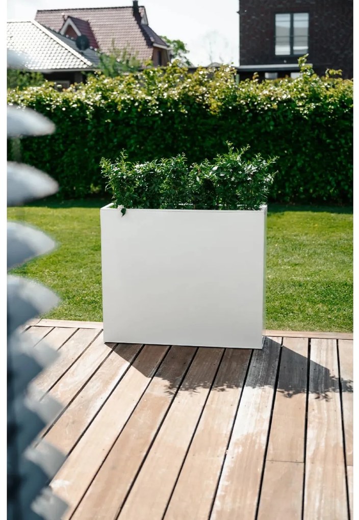 Květináč ELEMENTO, pozink, šířka 90 cm, bílý
