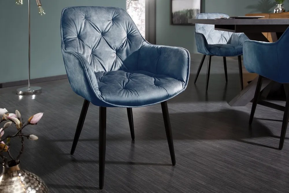 Designová židle Garold petrolejový samet