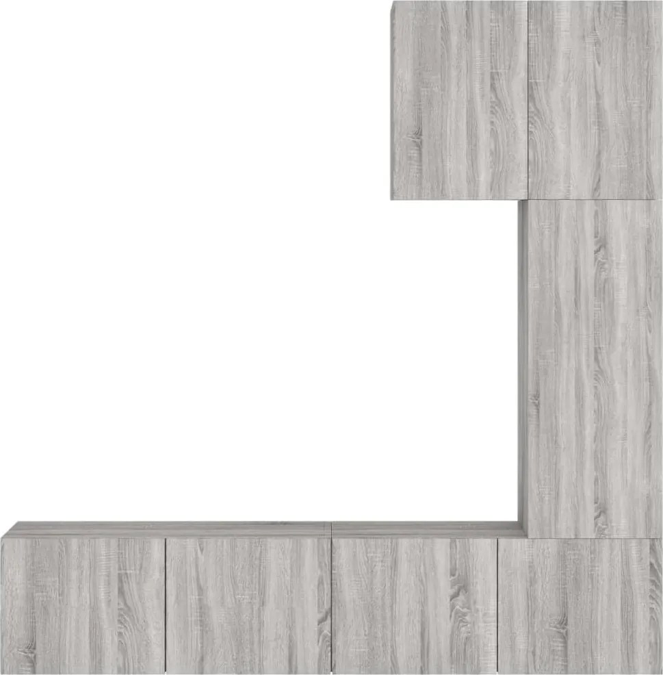 vidaXL 5dílná obývací stěna kompozitní dřevo [3216487] Barva: Bílá