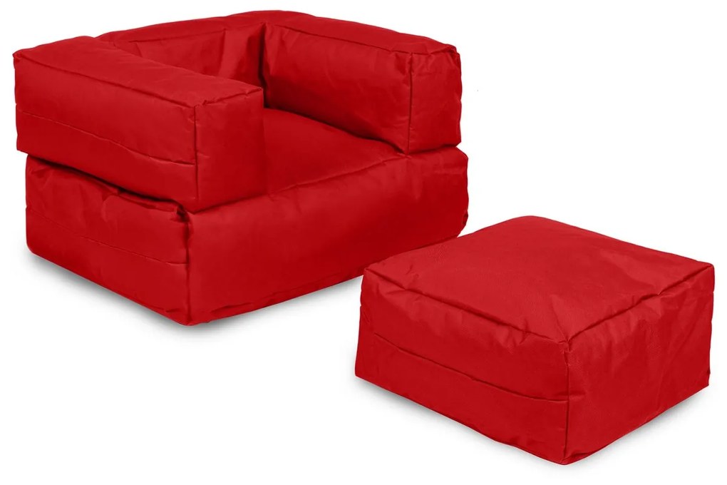 Atelier del Sofa Zahradní sedací vak Kids Single Seat Pouffe - Red, Červená