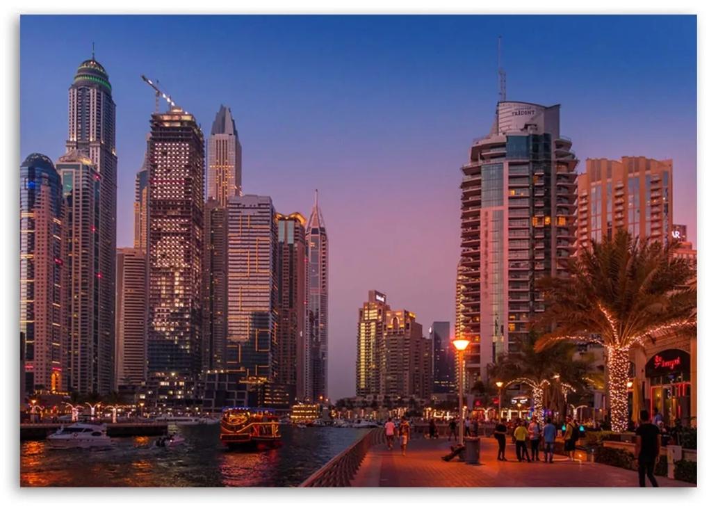 Obraz na plátně Noci v Dubaji City - 90x60 cm