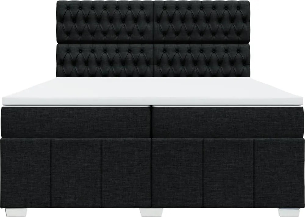 Box spring postel s matrací černá 200x200 cm textil 3291784