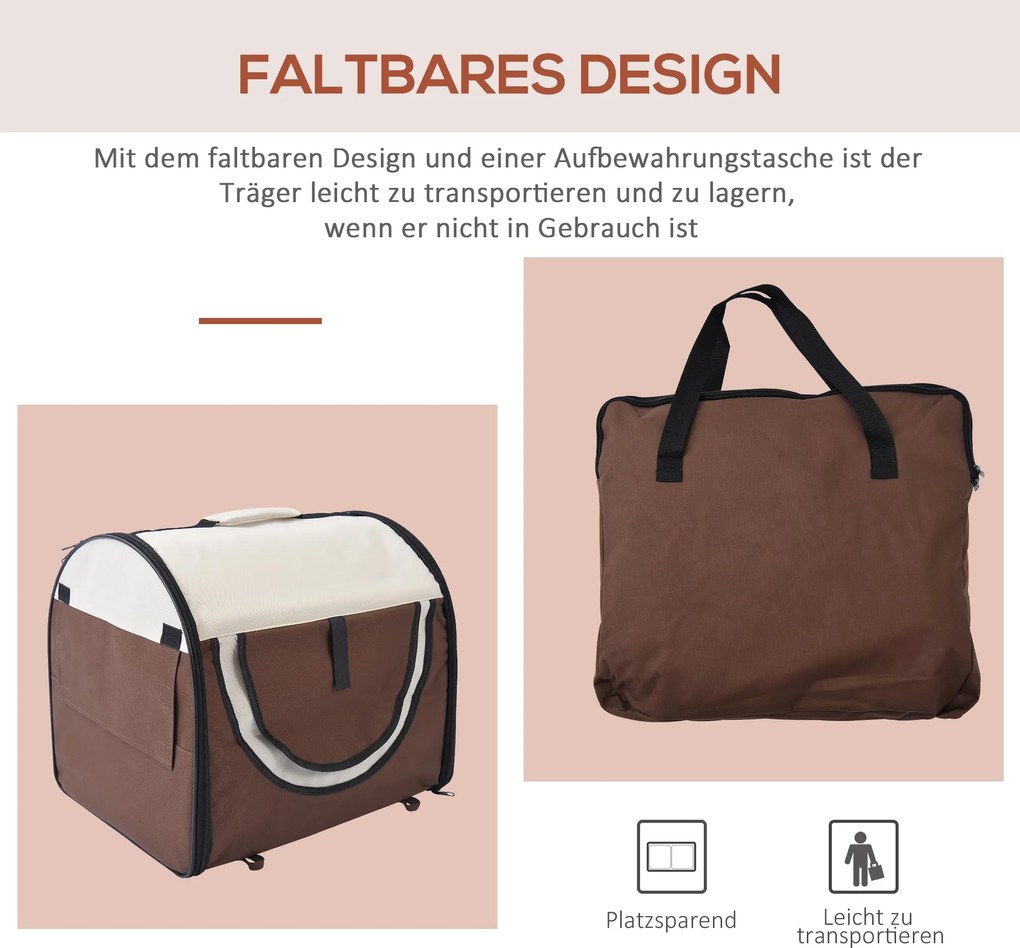 Skládací transportní batoh pro psy PawHut s polstrováním, voděodolná taška Oxford 46 x 36 x 41 cm