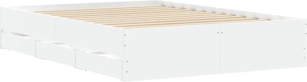 Rám postele se zásuvkami bílý 120 x 200 cm kompozitní dřevo 3207280