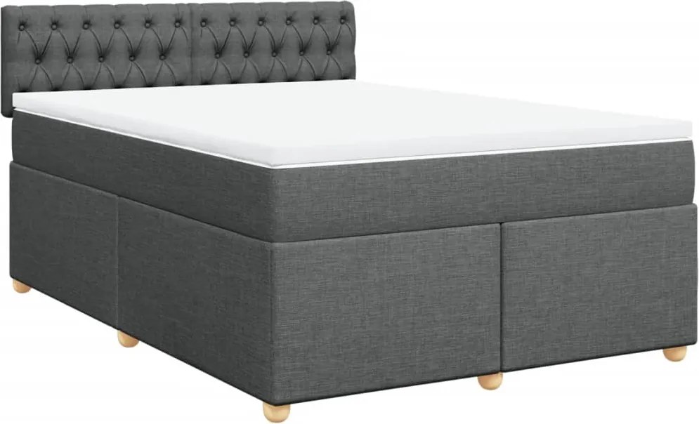 Box spring postel s matrací tmavě šedá 160x200 cm textil 3289039