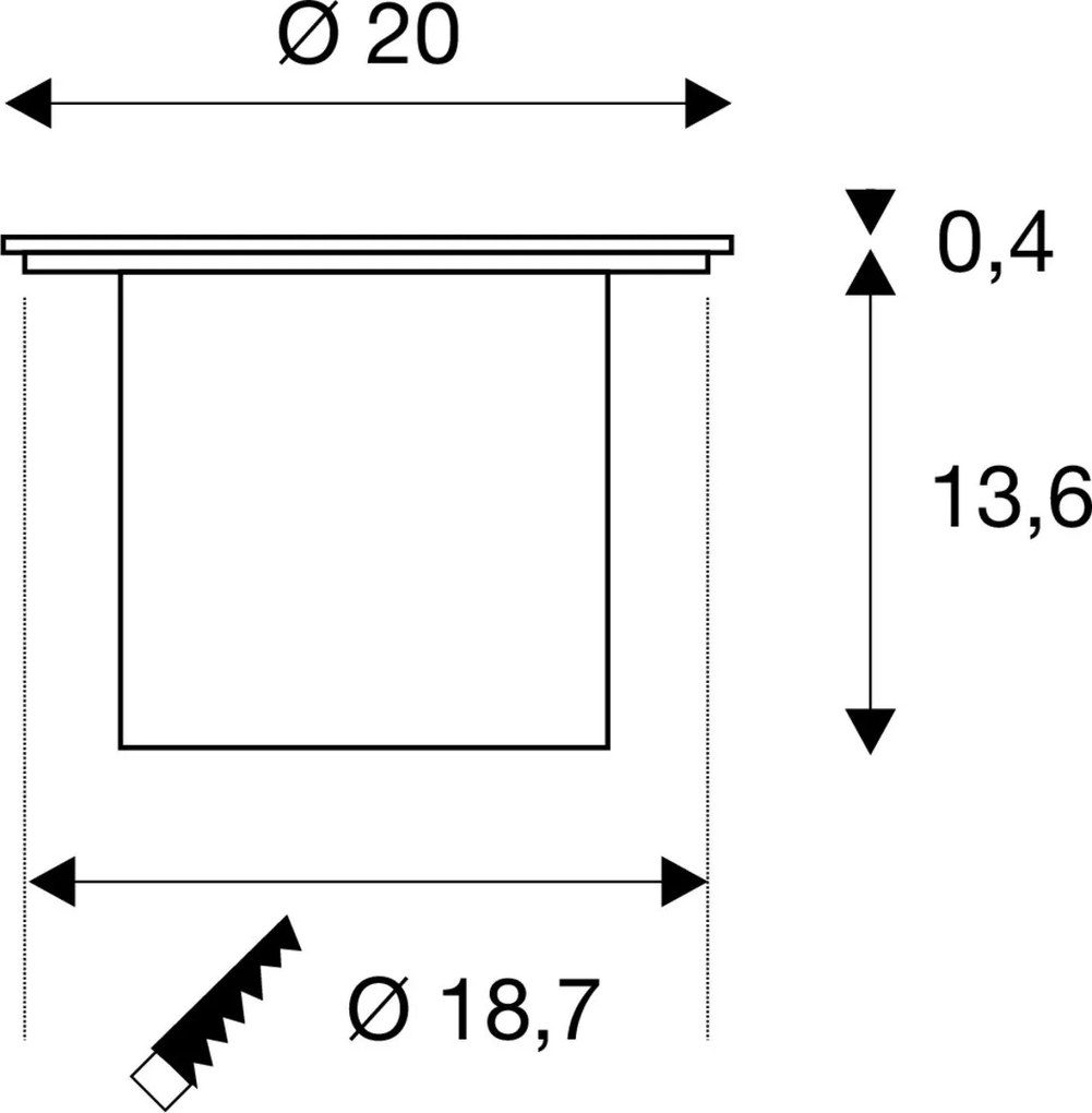 LA 1006104 ROCCI 200 EL kulaté zápustné zemní svítidlo černé 16 W 3000 K 120° - BIG WHITE (SLV)