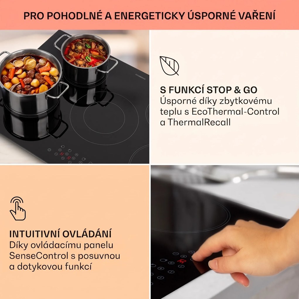 Klarstein Virtuosa 5, vestavná varná deska, 5 zón, 8200 W, sklokeramika