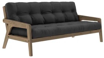 sofa GRAB by Karup - 100*200 cm carob (hnědá) + futon dark grey 734