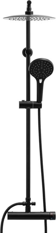 Erga Bergen, sprchová souprava s dešťovou hlavicí 25cm, černá matná, ERG-YKA-BP.BERGEN 25 BLK