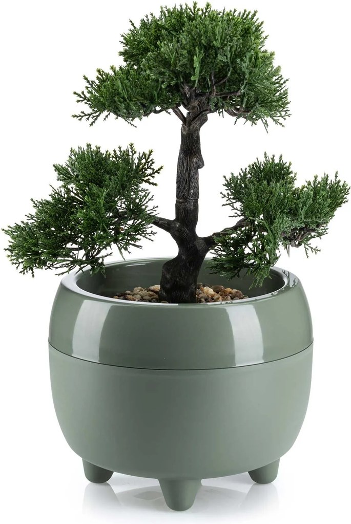 Květináč na nožičkách BOTANICA 30x23,8 cm šedozelený