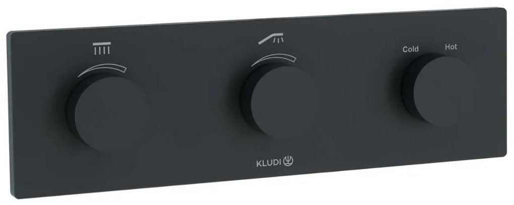 Kludi Tronic - Termostatická baterie pod omítku, pro 2 spotřebiče, matná černá 3830039-00