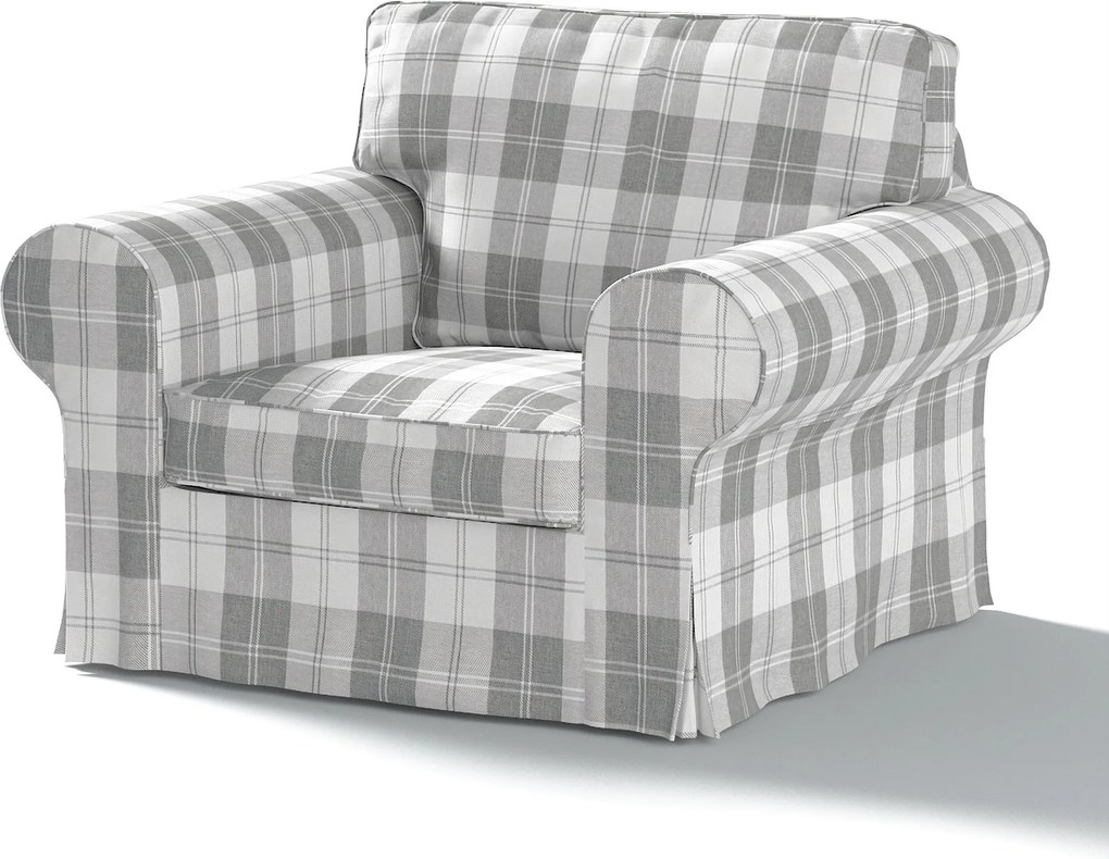 Potah na křeslo IKEA Ektorp barva šedá látka pletený vzor, vzorované