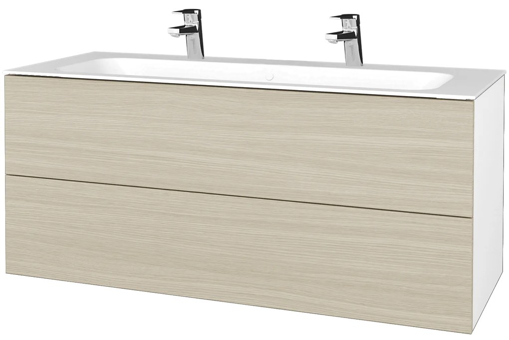 Dřevojas Koupelnová skříňka VARIANTE SZZ2 120 Varianta: N01 Bílá lesk / L01 Bílá vysoký lesk