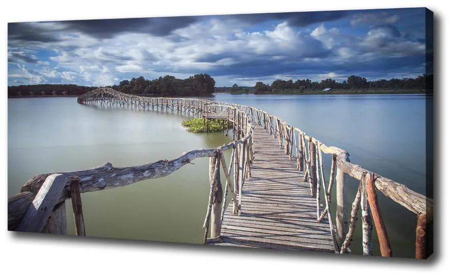 Wallmuralia Foto obraz na plátně Dřevěný most 100x50
