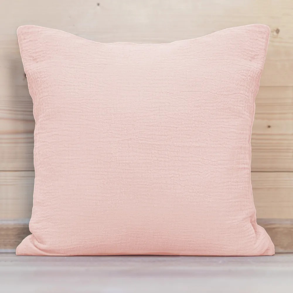 Biante Mušelínový povlak na polštář MSN-077 Bledě růžový 40 x 60 cm