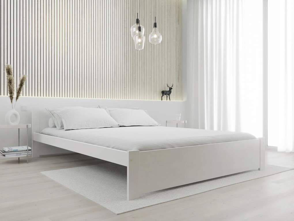 Postel IKAROS 180 x 200 cm, bílá Matrace: Matrace Coco Maxi 20 cm, Rošt: Bez roštu