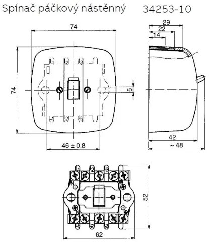 ABB vypínač páčkový 34253-10 černá 16A 400V