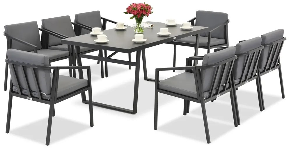 Jídelní set Cento pro 8 osob Garden Point antracitový