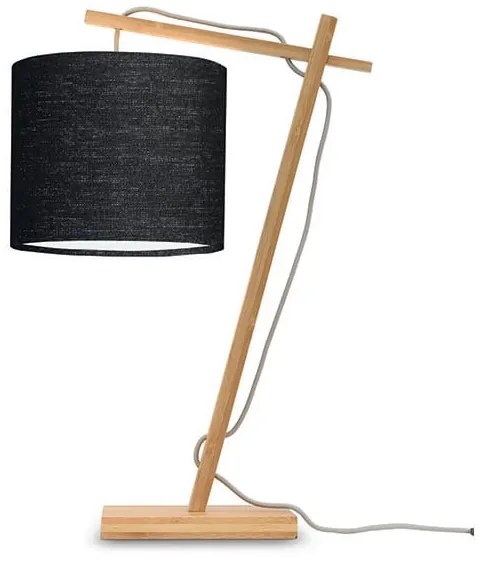 Stolní lampa andes přírodní, černá MUZZA