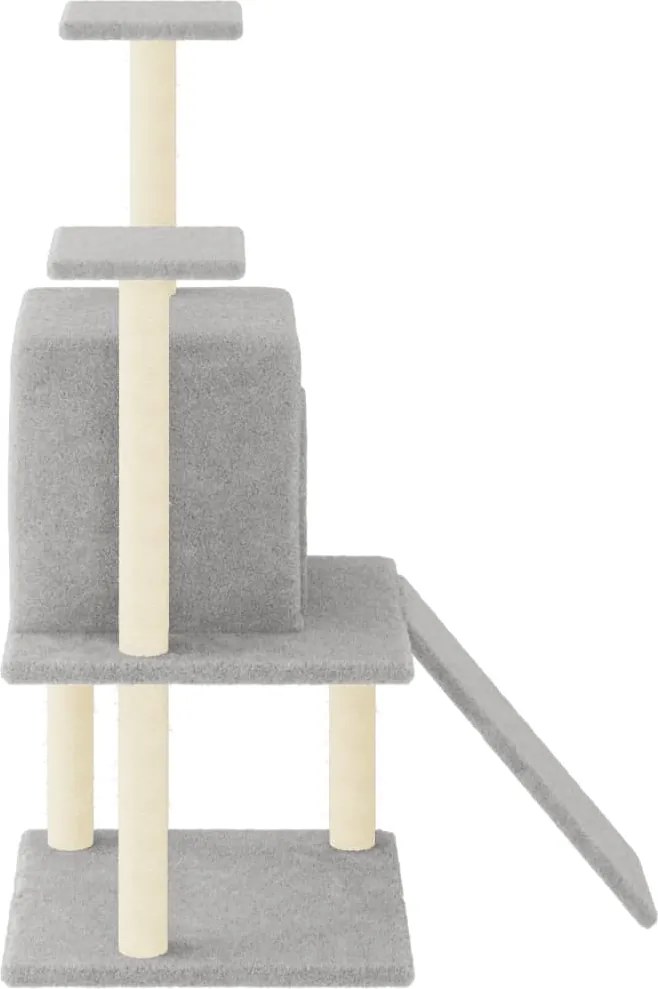 Škrabadlo pro kočky se sisalovými sloupky světle šedé 110 cm 172038