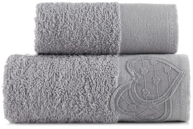 XPOSE ® Dárkové balení froté ručníků LOVE - šedá 2ks | BIANO