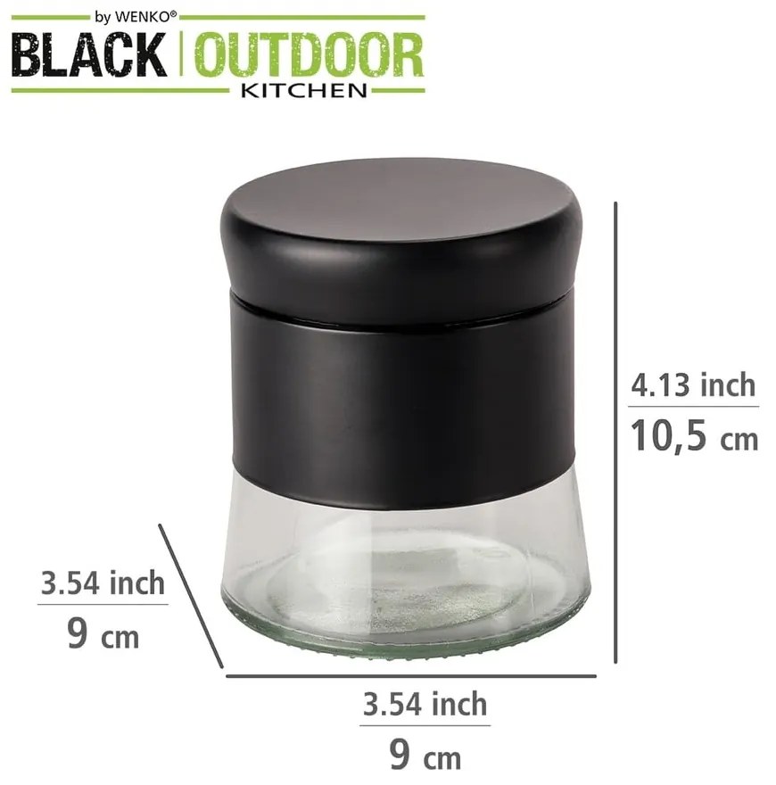 Skleněná dóza na potraviny Black Outdoor Kitchen Boga – Wenko