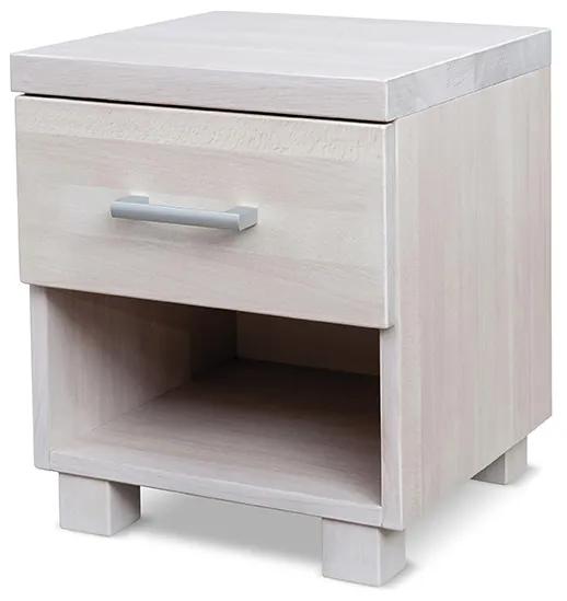 Noční stolek z masivu Barva: Bílá, Rozměr: NS MASIV 2/1 HL
