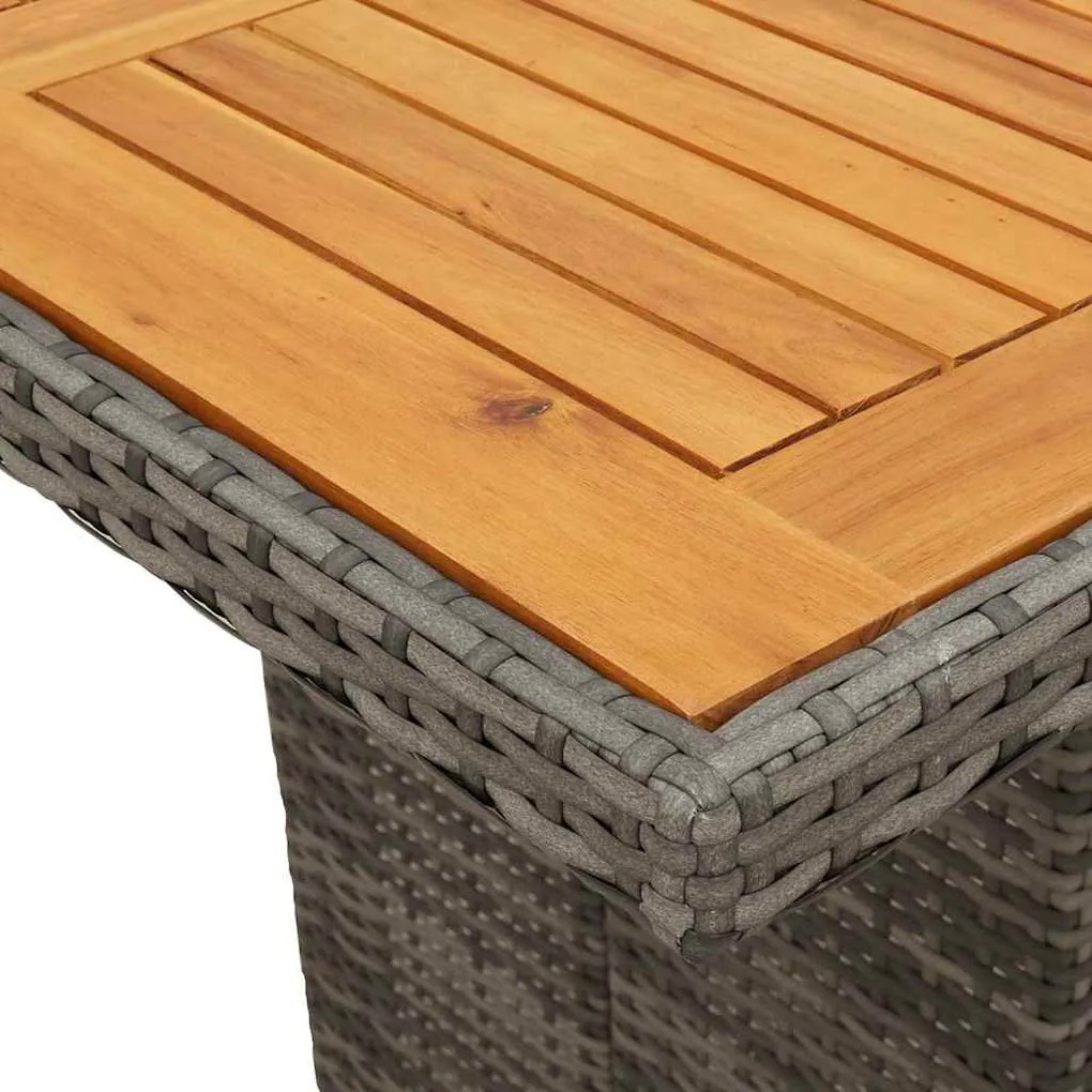11dílný zahradní bistro set s poduškami šedý polyratan 3277279