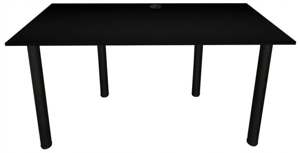 Expedo Počítačový herní stůl CODE BIG, 160x73-76x80, černá/černé nohy + USB HUB