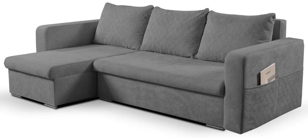 Casarredo - Komfort nábytek Rohová sedací souprava BASTIA rozkládací s úložným prostorem, Asti 13, tmavě šedá